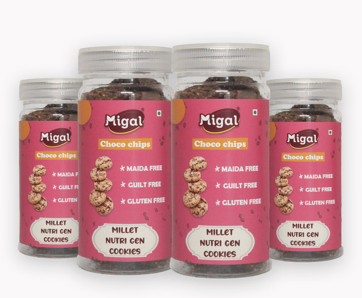 Choco Chip Millet Nutri Gen Cookies - 560 gm – Migal Foods